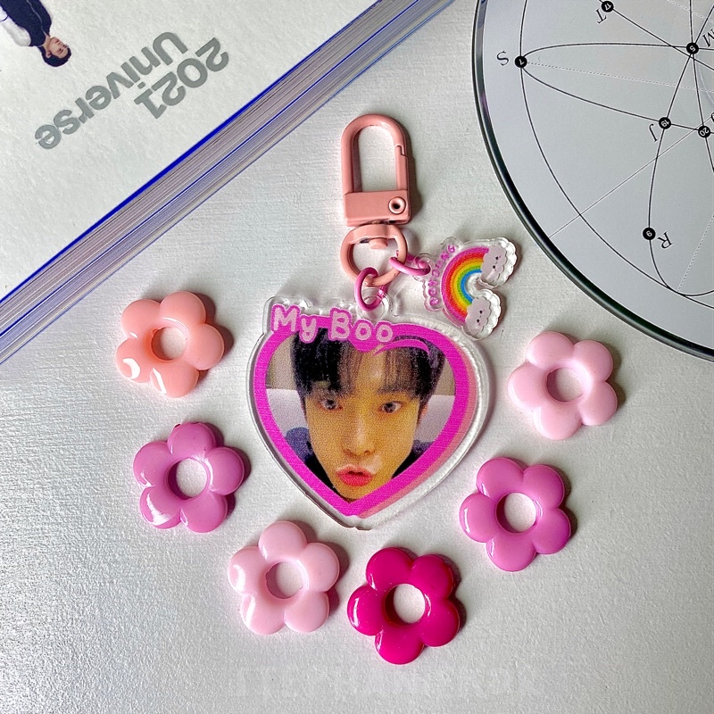 GANTUNGAN Custom acrylic love key chain Keychain kpop nct treasure ...
