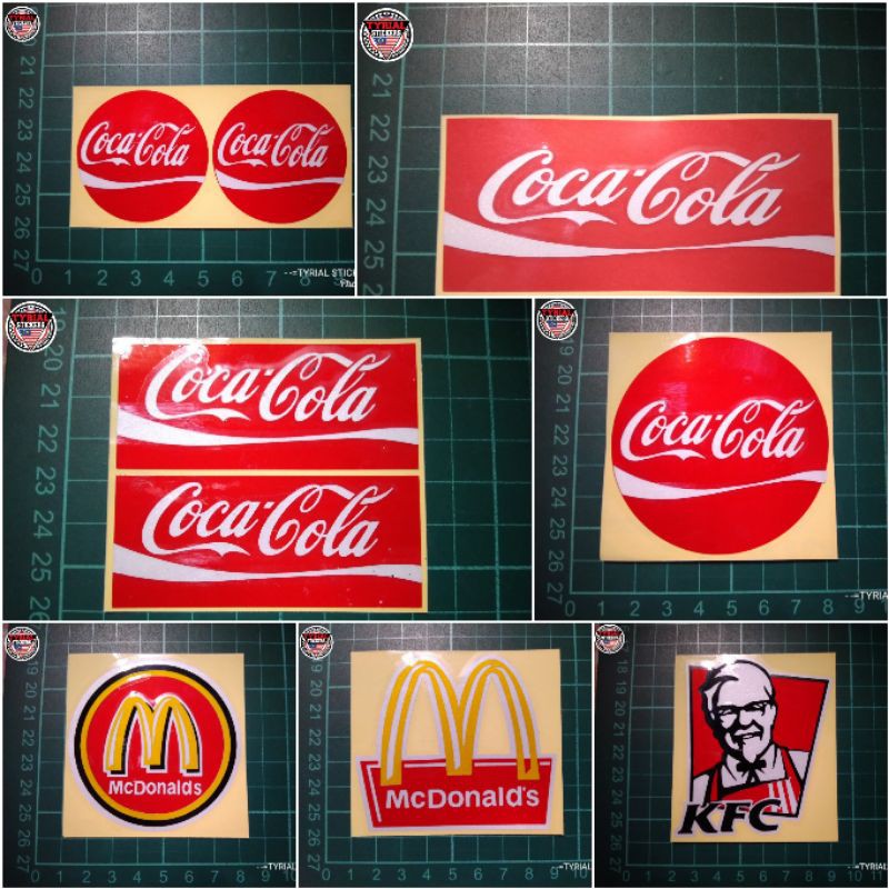 STICKERS MOTOR PELEKAT MOTOR COCA-COLA COKE MCDONALD'S KFC KENTUCKY ...