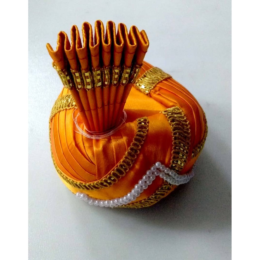 Thalapa / Embellished Art Silk Turban ( Medium size Swamy / Wedding ...