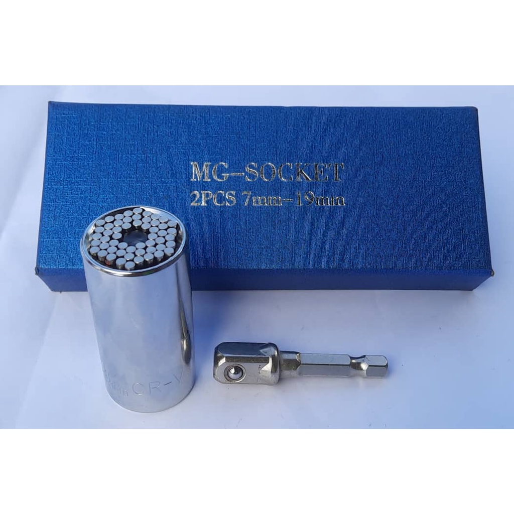 7-19MM Magic Universal Socket Head Wrench Set Sleeve Multi Grip Ratchet ...