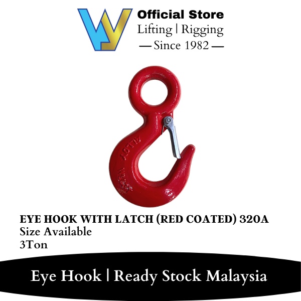 EYE HOOK WITH LATCH (RED COATED) 320A (3TON) | Shopee Malaysia