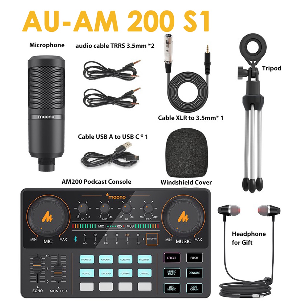 MAONO Maono Caster Lite AU-AM200 & AU-AM200 S1 All-In-One Podcast ...
