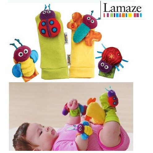 Lamaze Gardenbug Foot Finder & Wrist Rattle Set (Ready Stock) | Shopee ...