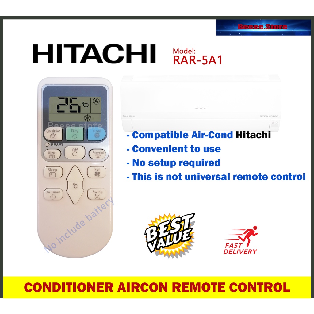 Universal Hitachi Air Conditioning Conditioner Aircon Remote Control ...