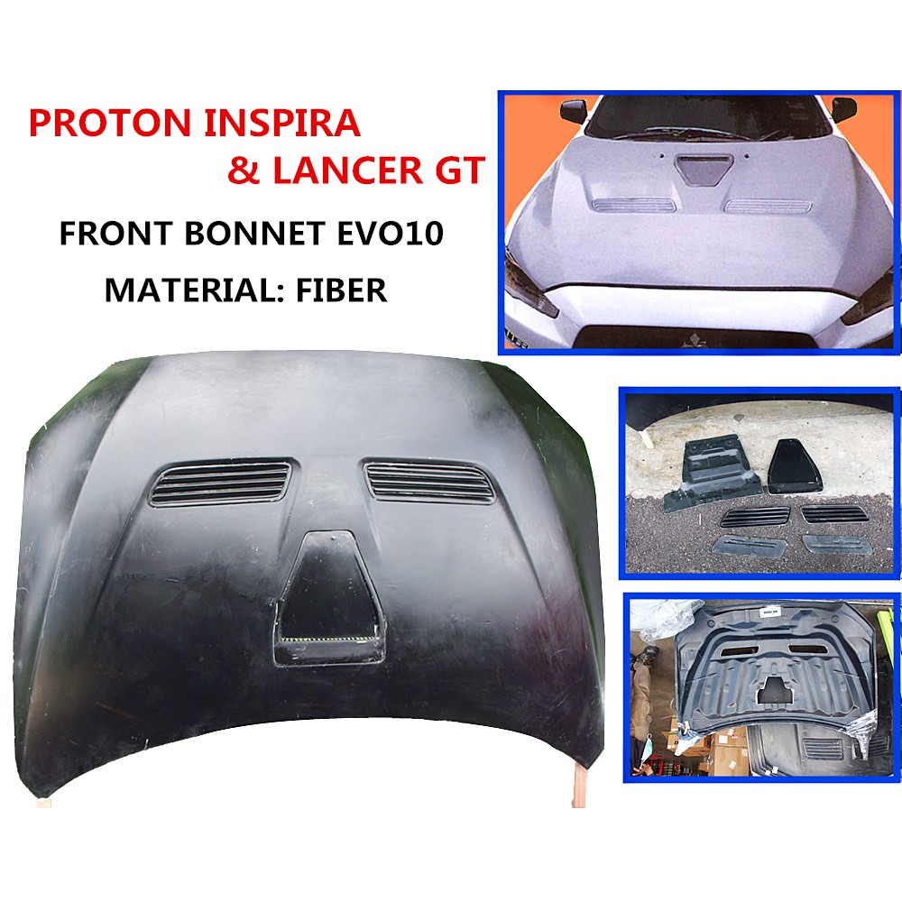 EVO X INSPIRA LANCER GT FRONT BONNET BONET SCOOP BOLEH BUKA LL8336 3PC ...