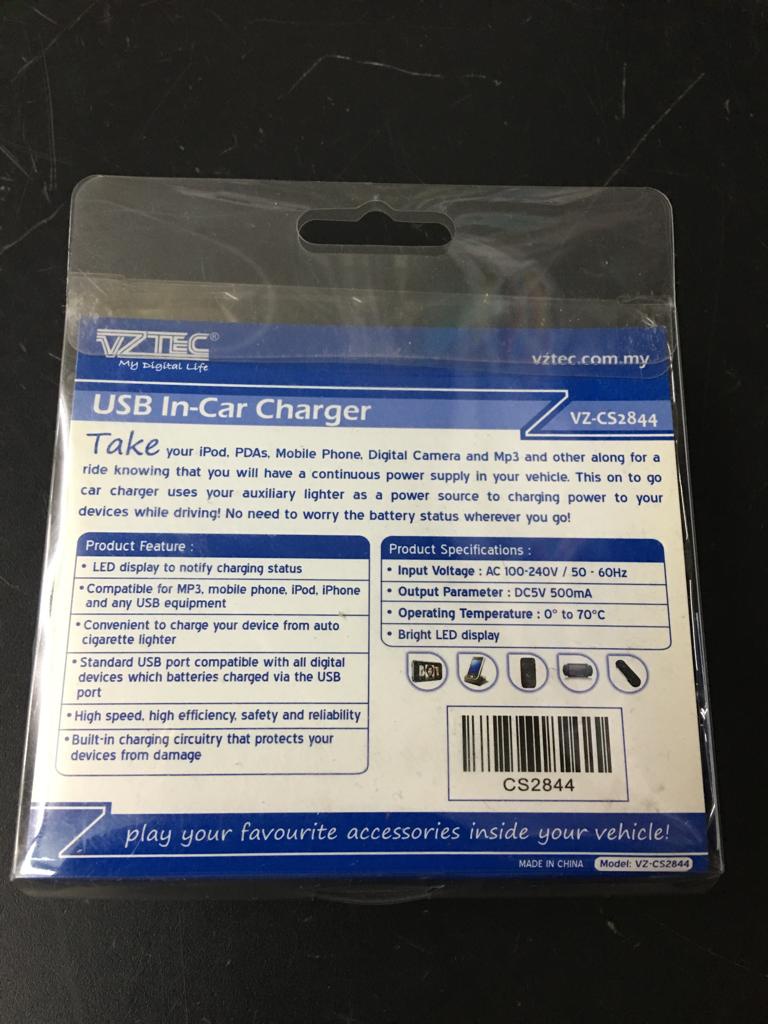 Vztec USB In-Car Charger CS2844 | Shopee Malaysia