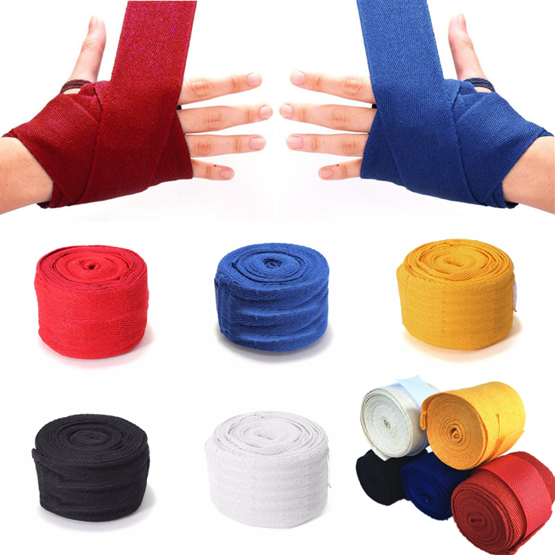 [2PCS] Boxing Bandage Cotton Hand Wrap Kicking Gloves Thai Punching ...