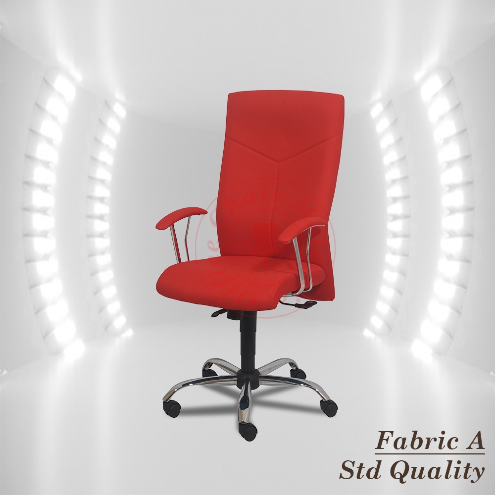 OCM-091 Executive Fabric & PU Leather Office Chair / High Back Chair ...