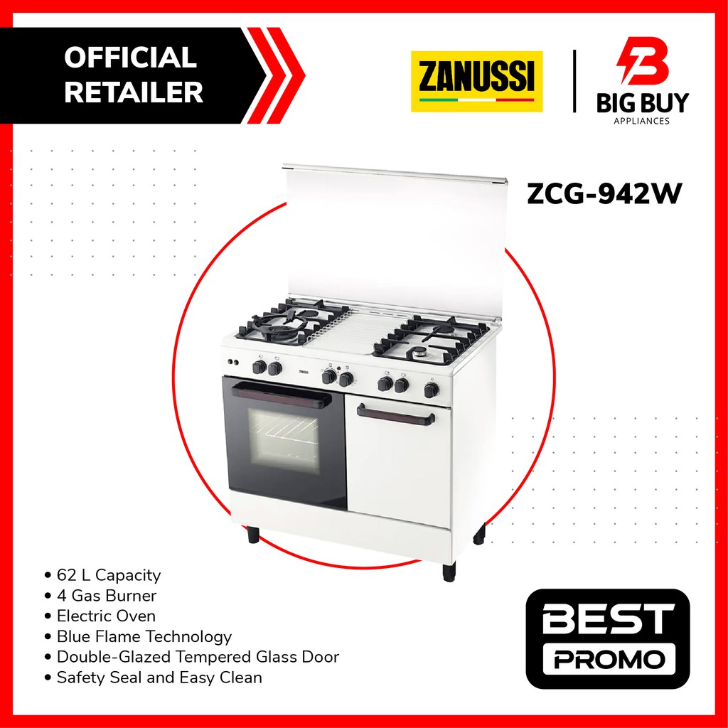 ZANUSSI Free Standing Gas Cooker ZCG-932W / ZCG-942W / ZCG-930W / ZCG ...
