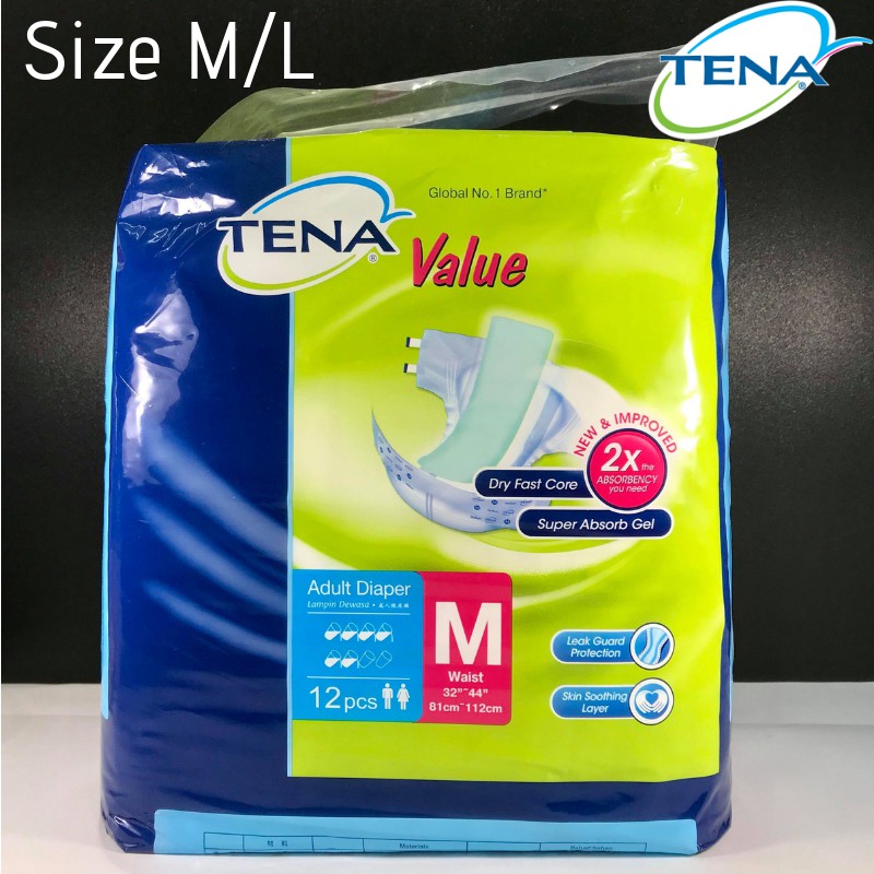 TENA Value Tape Adult Diapers (M12/L10) | Shopee Malaysia