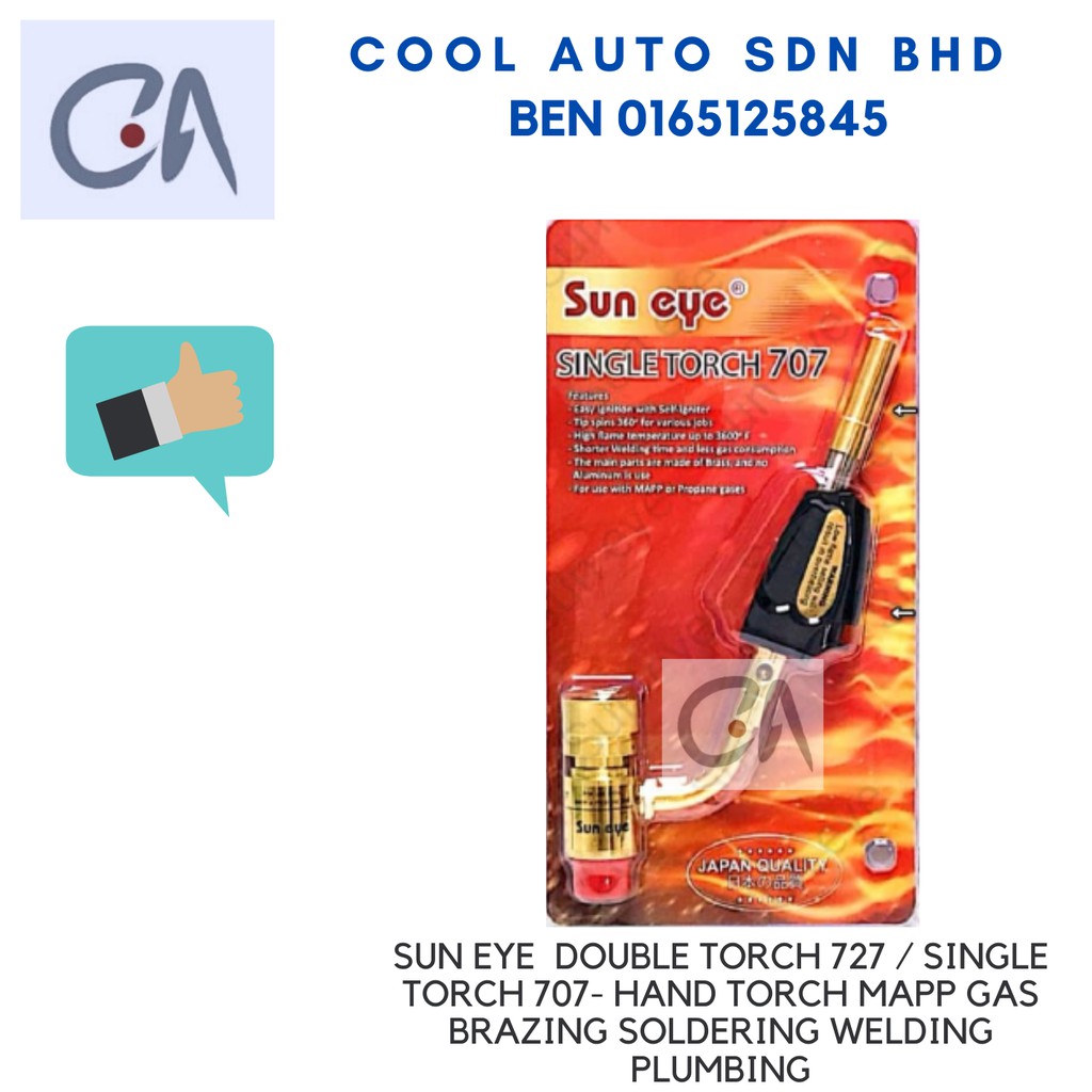 SUN EYE DOUBLE TORCH 727 / SINGLE TORCH 707- HAND TORCH MAPP GAS ...