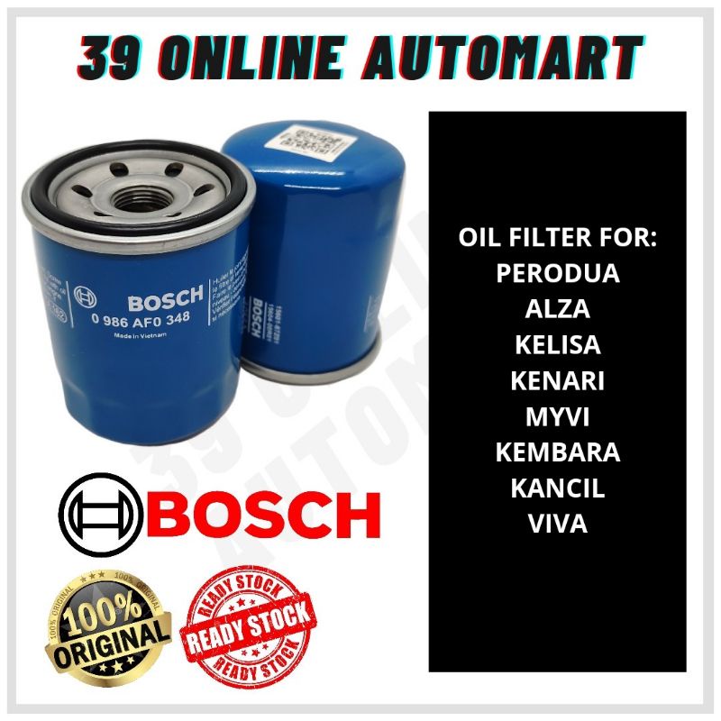 BOSCH OIL FILTER 0986AF0348 PERODUA ALZA KELISA KENARI MYVI KEMBARA ...