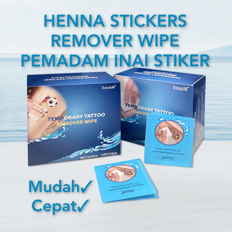 Henna Stickers Remover Wipe Temporary Tatto Remover Saiz 75mm"65mm ...