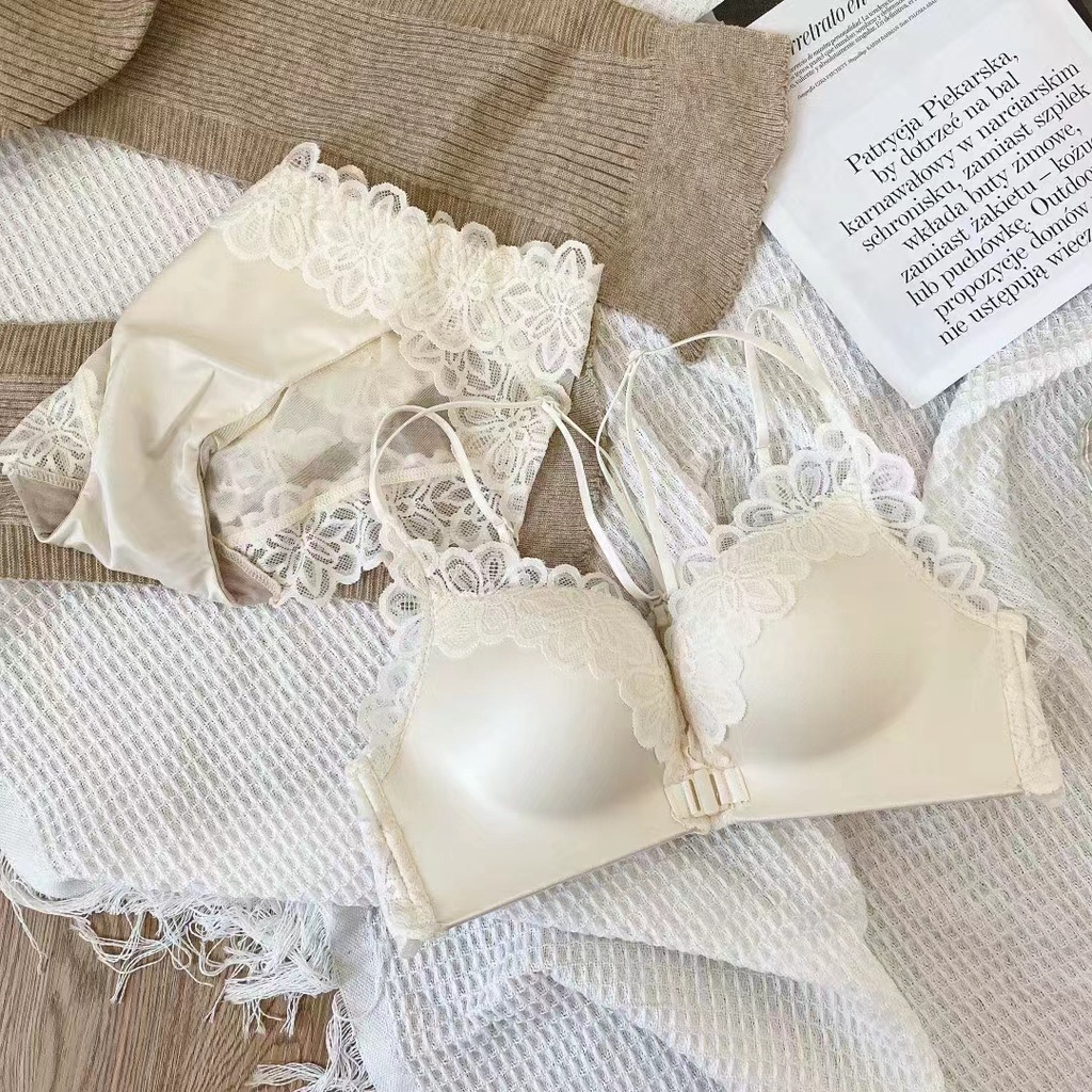 Front Closure Underwear Women Small Chest Push Up Sexy Bra Wireless ...