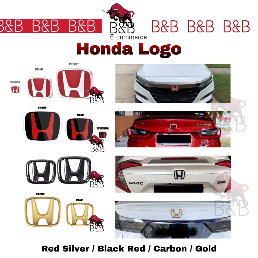 (3 Colors) HONDA LOGO CARBON FIBER METALLIC TYPE-R EMBLEM CIVIC FC/FB ...