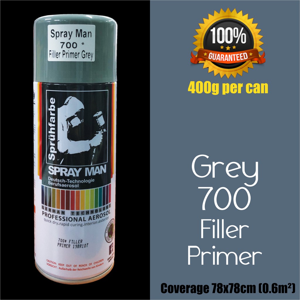Spray Man Aerosol Spray Paint 1K Primer Filler Colour 400ml | Shopee ...