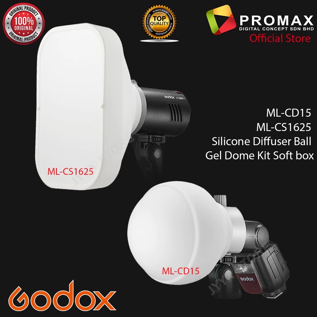 Godox ML-CD15 ML-CS1625 Silicone Diffuser Ball Gel Dome Kit Soft box for ML30 ML60 V1 V850III ...