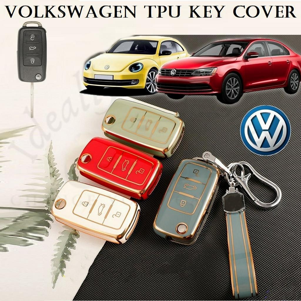 Ideally Volkswagen Car Key Cover Chrome Reflection TPU Car Key Remote ...