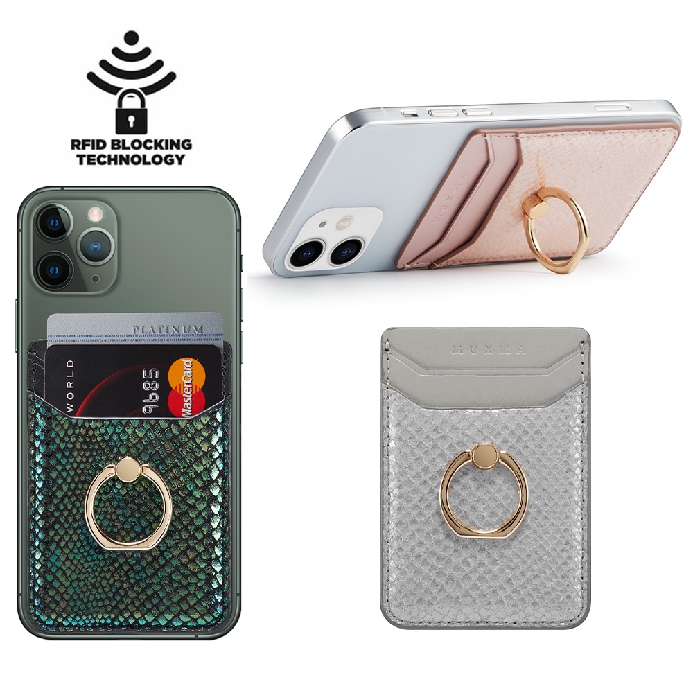 Finger Holder Universal Phone Adhesive Back Card Holder RFID Blocking 2 ...