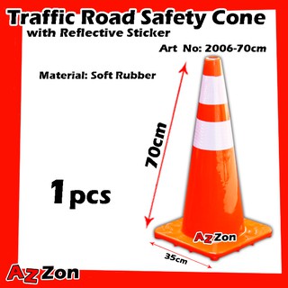 Rubber Traffic Road Safety Cone with Reflective Sticker Heavy Duty Cone ...