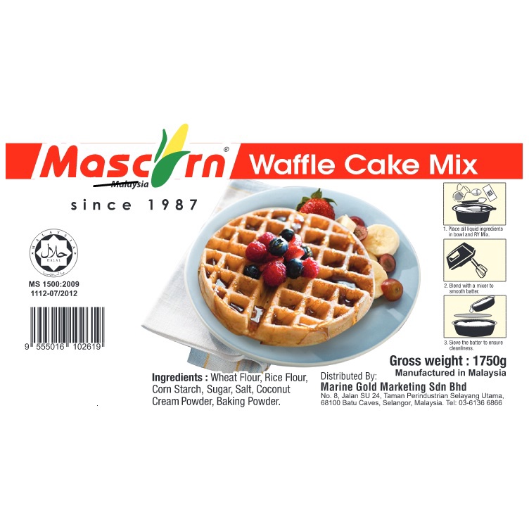 Mascorn Crispy Waffle Mix 1750g | Shopee Malaysia