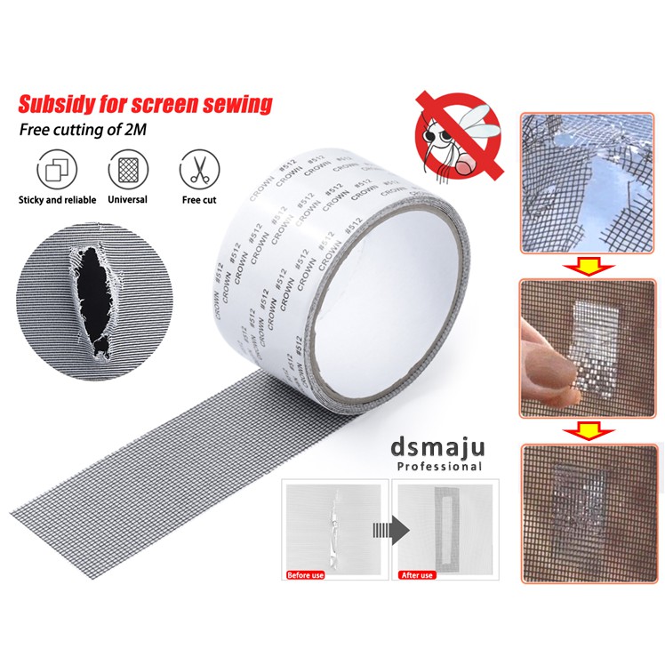 2 Meter Self Adhesive Mesh Repair Sticker Mosquito Screen Repair Patch ...