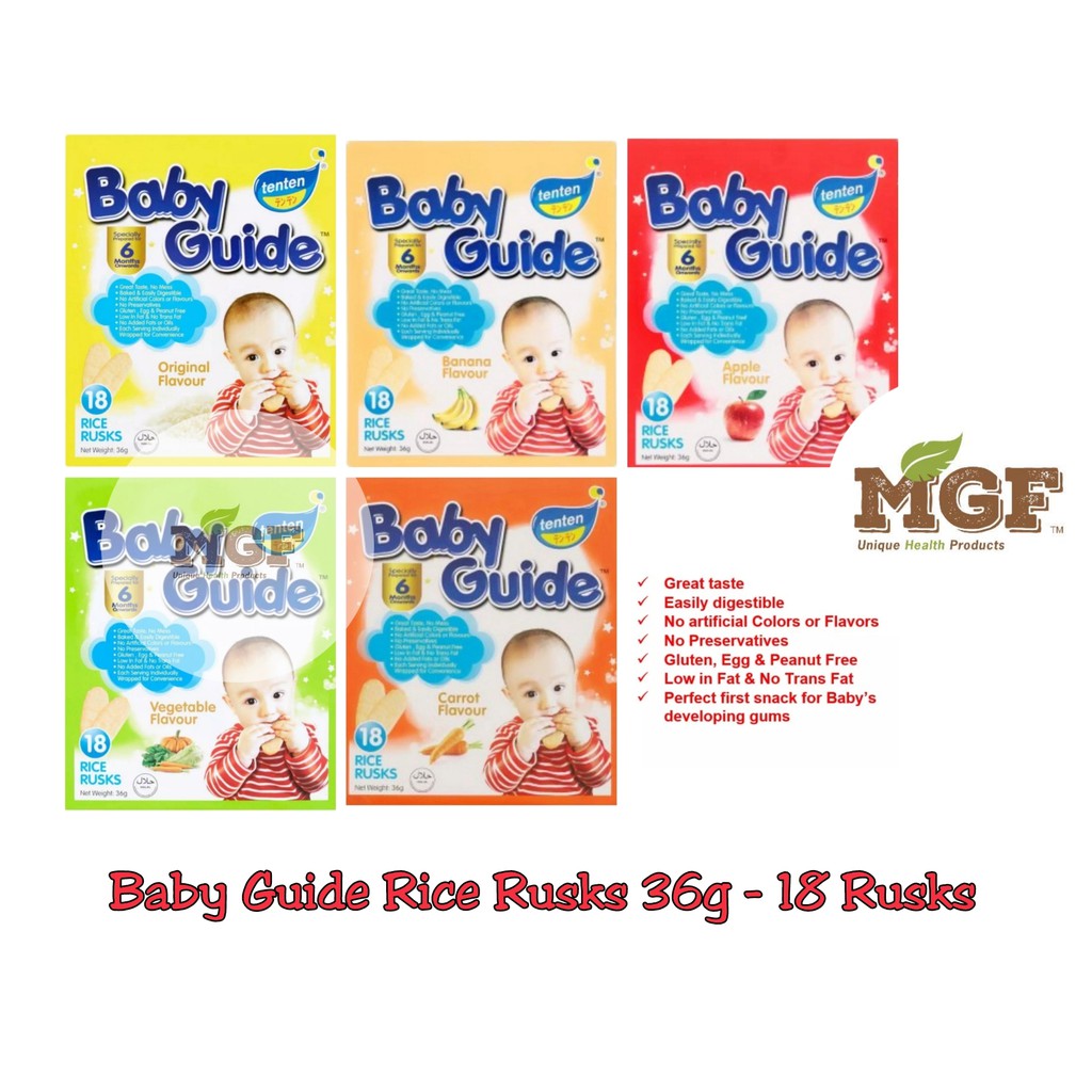Tenten Baby Guide Rice Rusks 6m+ (18pcs x 36g) | Shopee Malaysia
