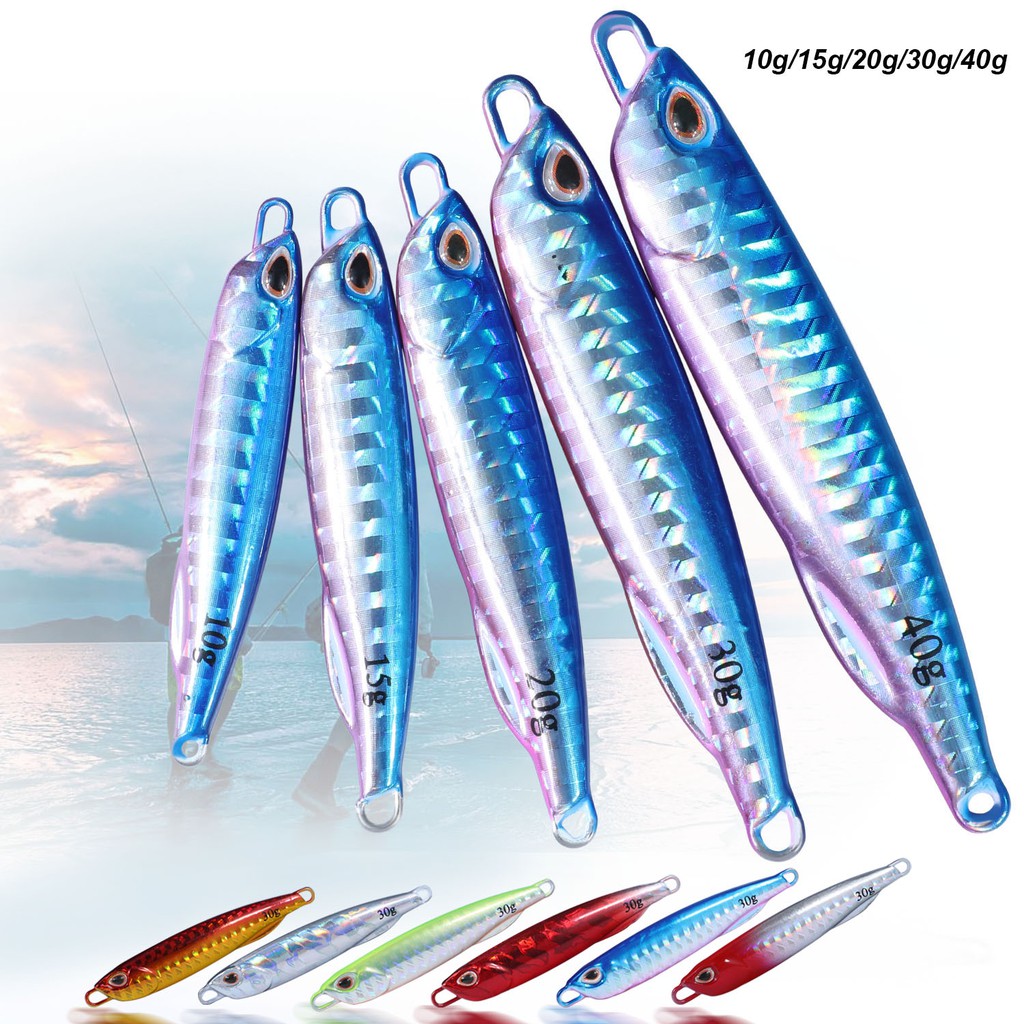 Sougayilang Laser Jigging/Trolling Lead 3D Eyes Jig Slow Metal Spoon Fishing Lure (10g/15g/20g ...