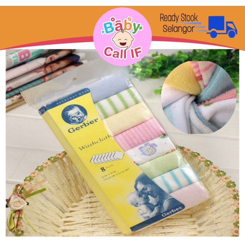 [READY STOCK] Tuala Baby Kids Cotton Handkerchief 8pcs Towels Pure ...