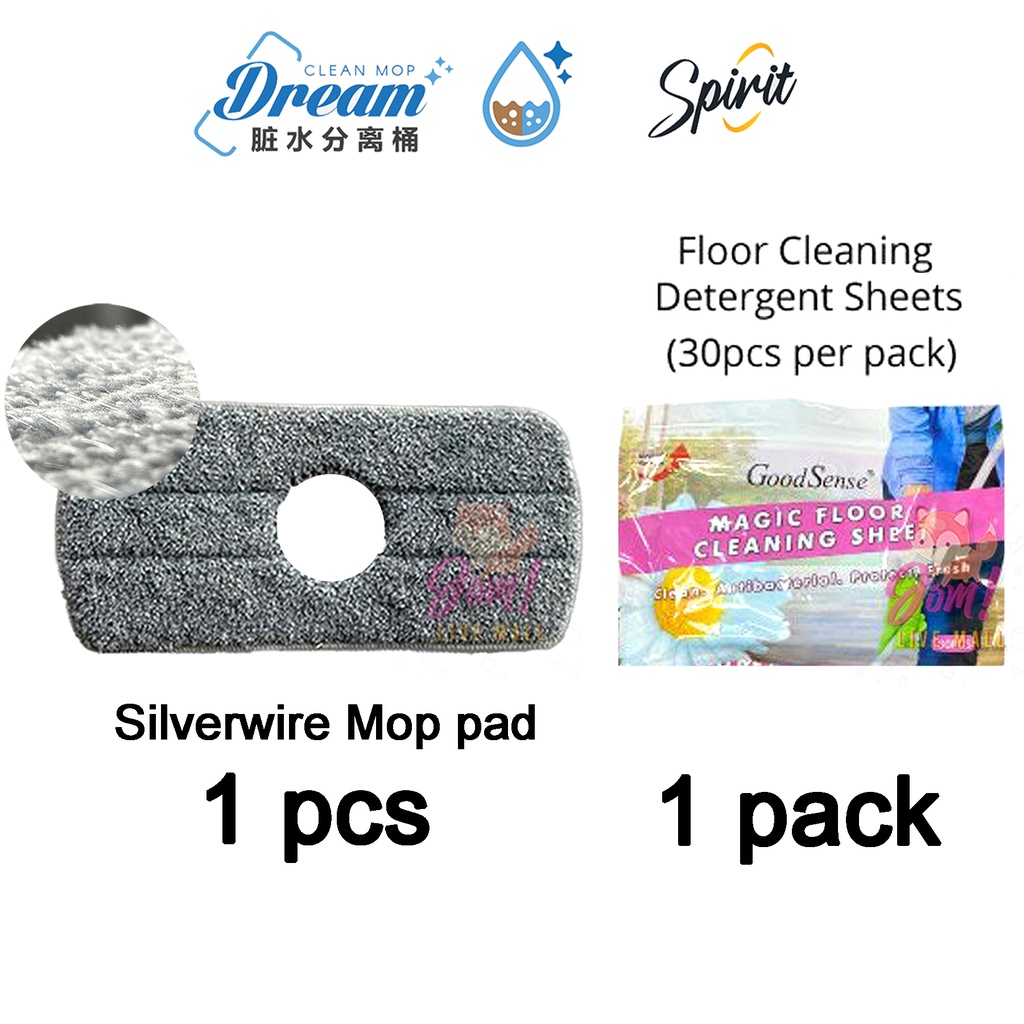 NEW SPIRIT Dream Clean Mop Dirty & Clean Water Separation Spin Mop 180 ...