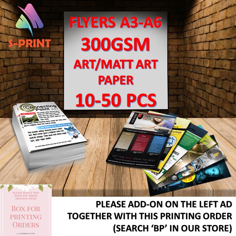FLYERS DIGITAL PRINTING [A3-A6 SIZES] 300GSM ART/MATT ART PAPER ...