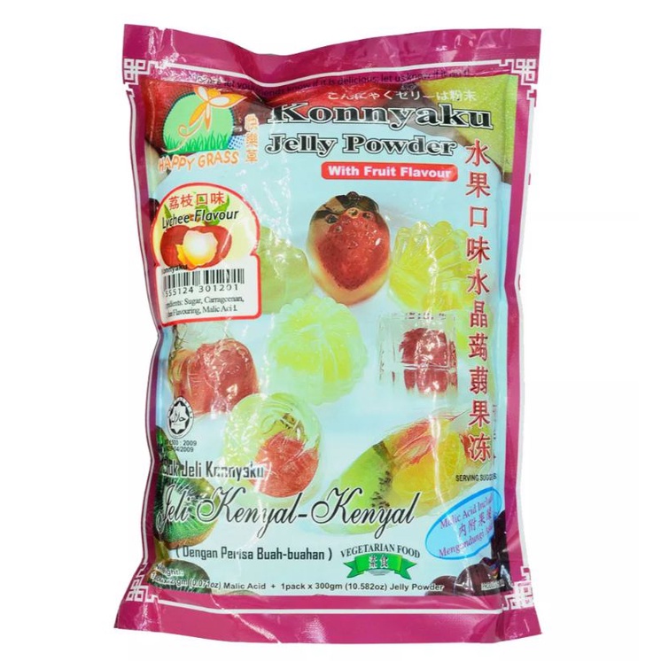 Happy Grass Lychee Flavour Konnyaku Jelly Powder (300g) (EZY) | Shopee Malaysia