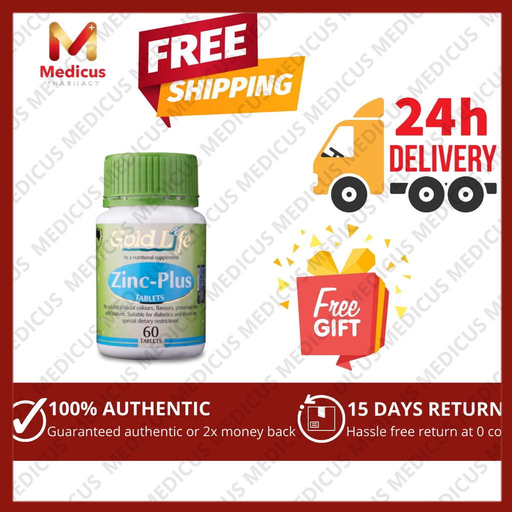 Gold Life Zinc-Plus Tablets 60's FOC FREE GIFT (Exp: 08/2026) | Shopee ...