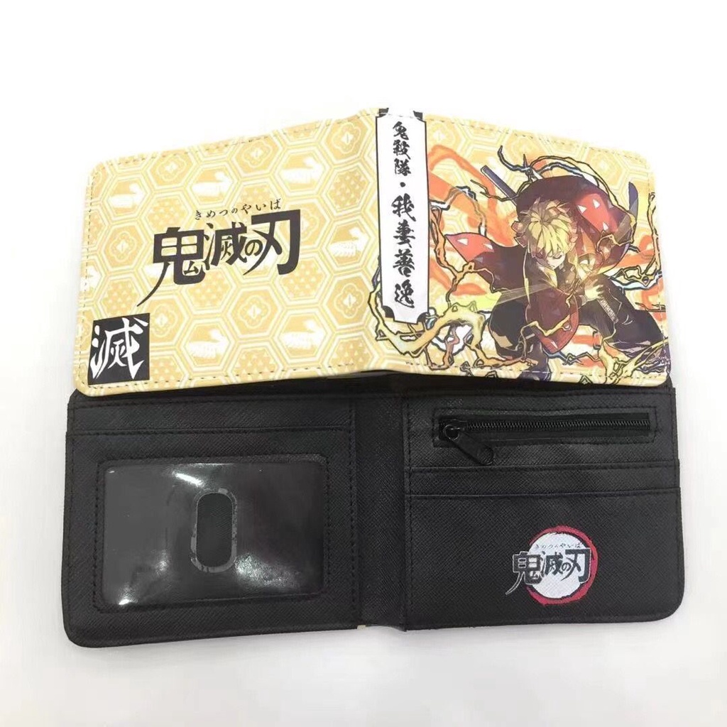 Demon Slayer Agatsuma Zenitsu Cartoon PU Leather Student Short Casual ...