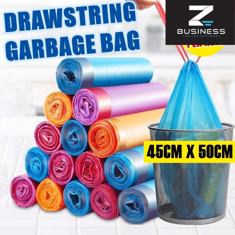 Automatic Closing Tie On Garbage Bag Bags With Rope Easy Pull 45cmx50cm ...