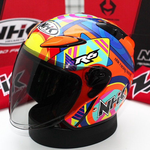 NHK Helmets R6 Pigment (Orange Flo Glossy) Helmet NHK Open face / Open ...
