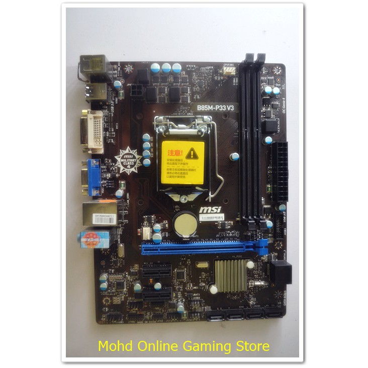 MSI B85M-P33 V3 Socket 1150 Motherboard - Look New! | Shopee Malaysia