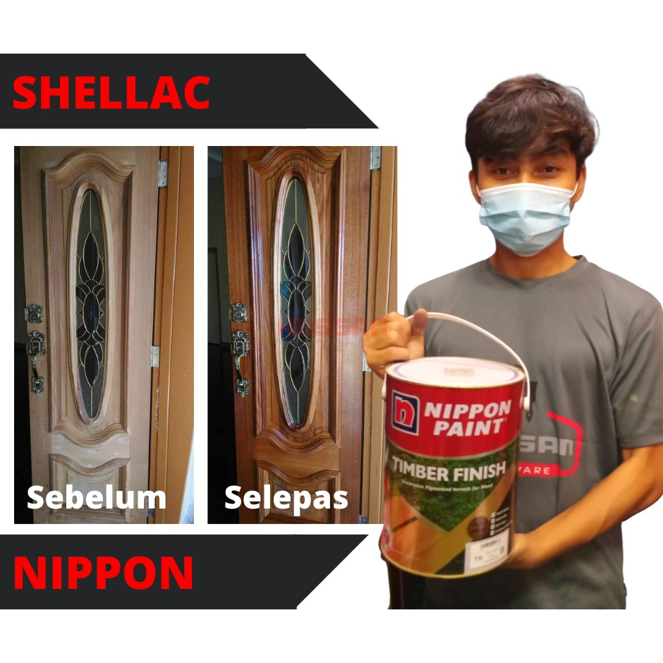 CAT UNTUK KAYU // Nippon Paint Timber Finish 1 Liter | Cat Syelek Berus ...