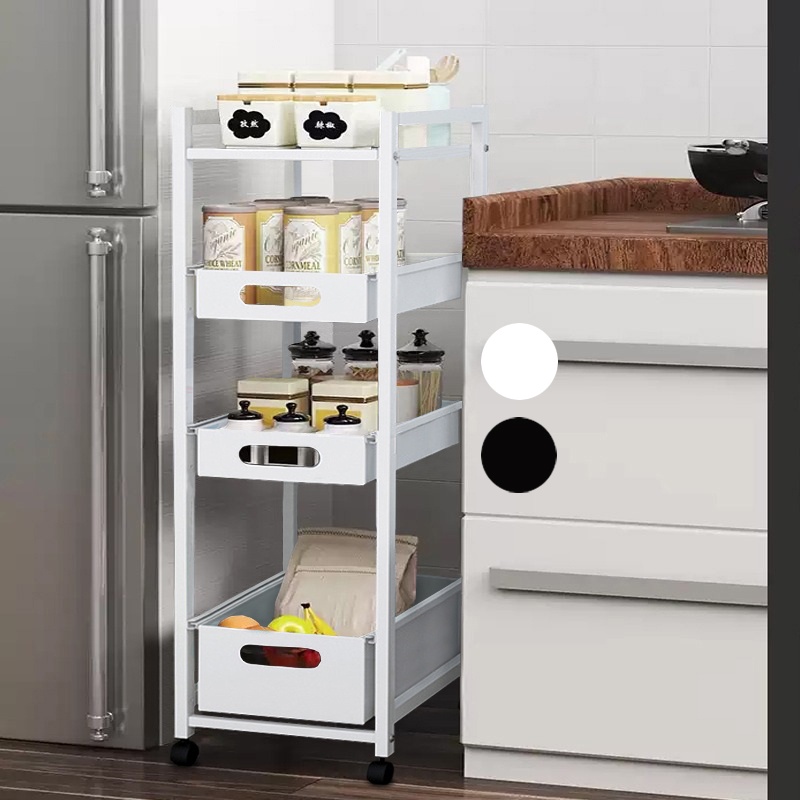 SKOI 4 Layers Kitchen Storage Rack Seasoning Shelf Moveable Space ...