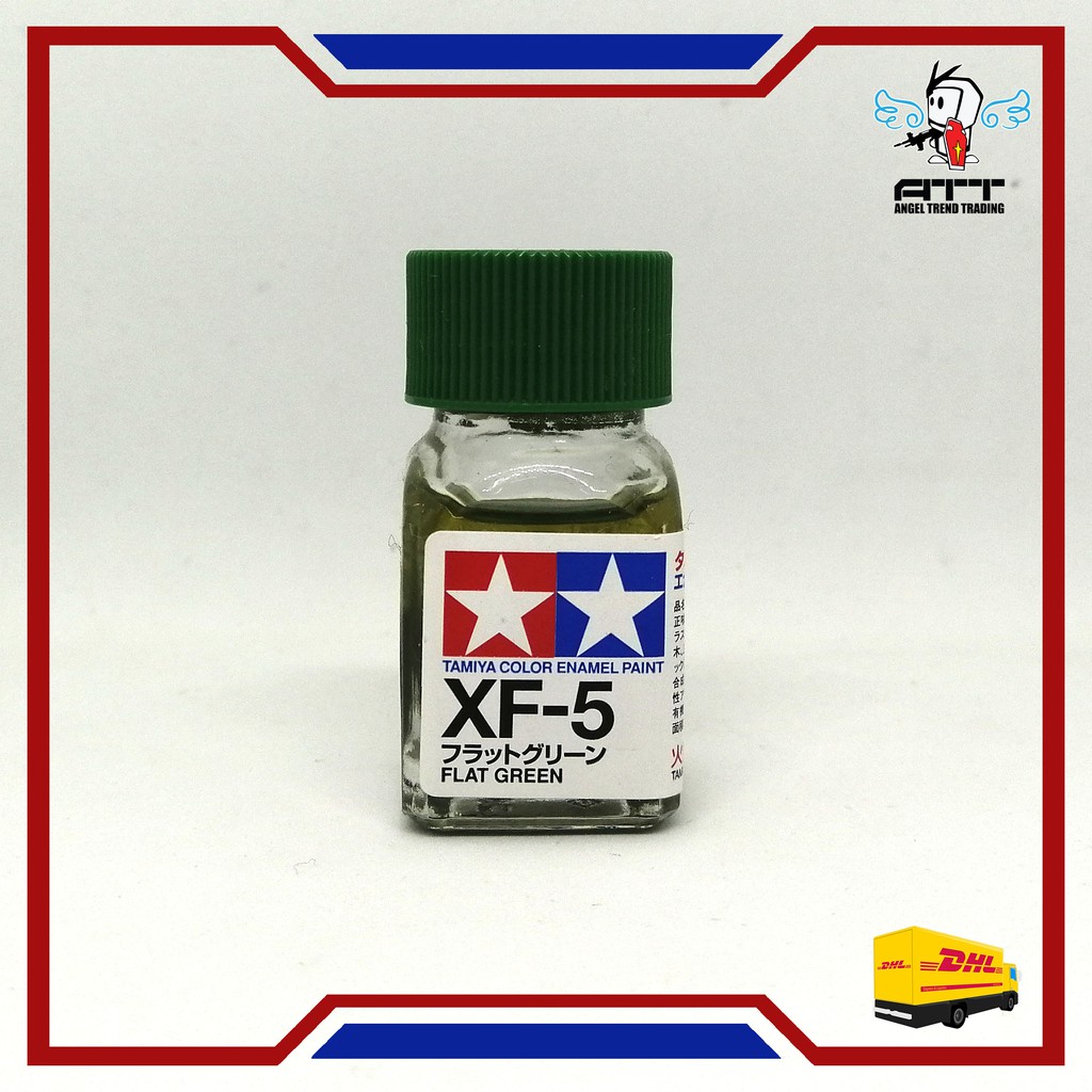 TAMIYA XF-5 FLAT GREEN ENAMEL 10ML (Gunpla Gundam Paint ModelKit Resin ...