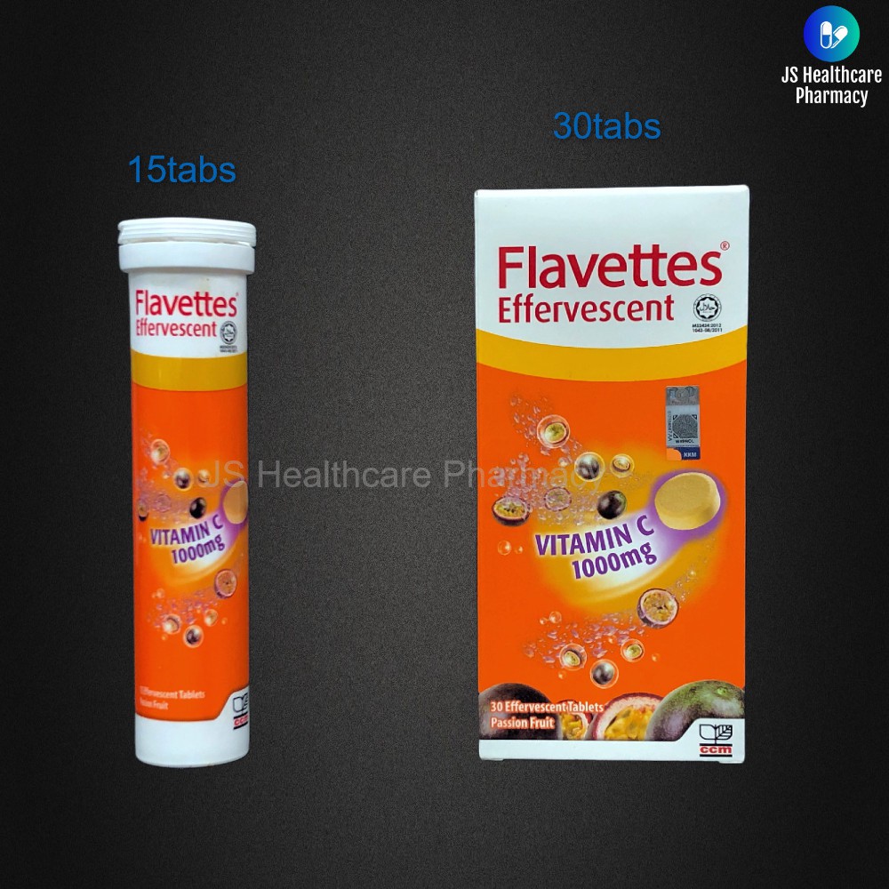 Flavettes Effervescent Vitamin C 1000mg (Passion Fruit Flavour ...