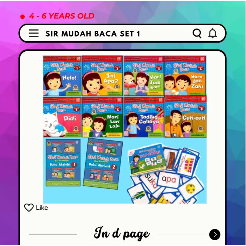 [ Readers For Kids ] - Siri Mudah Baca Set 1 with Cards & Activities ...