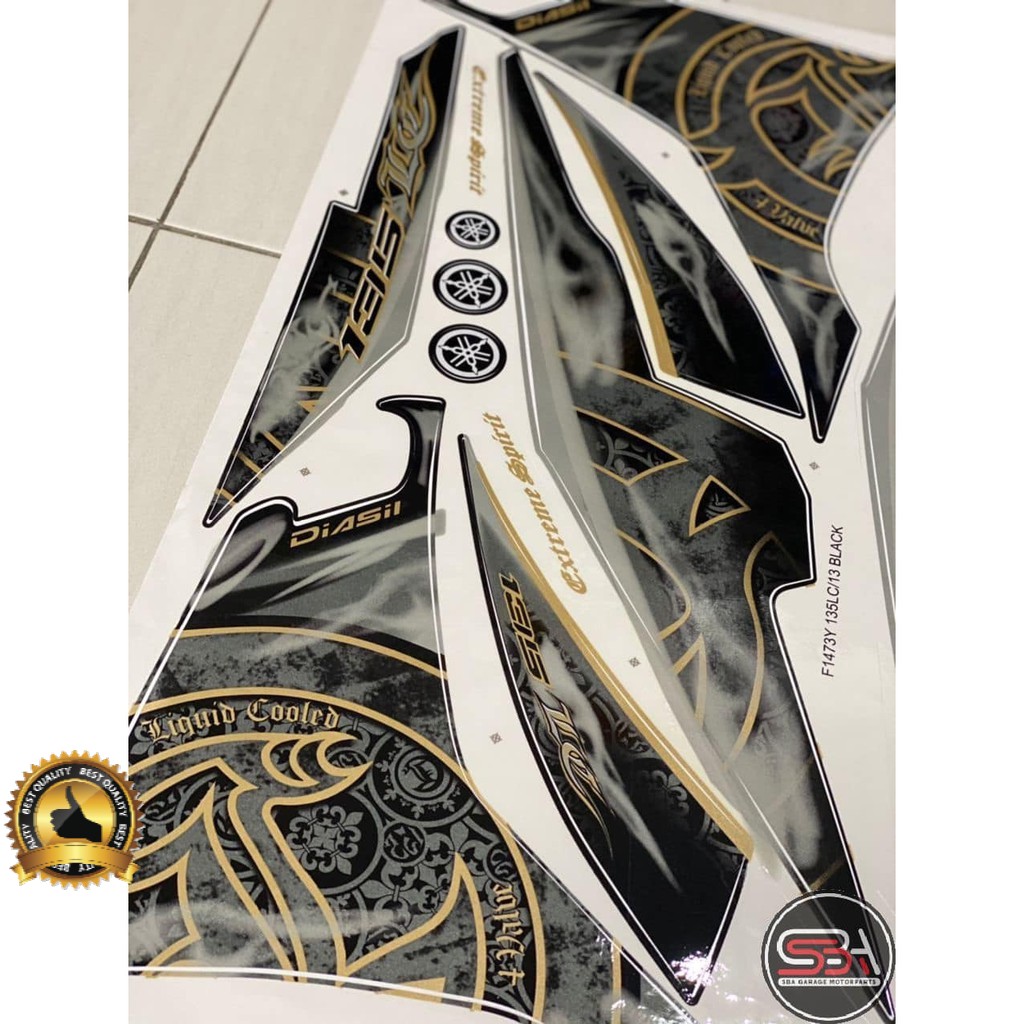 STICKER BODYSET / STRIPE COVERSET LC V2 V3 V4 HITAM GOLD BATIK MORITAKA YAMAHA ORIGINAL | Shopee ...
