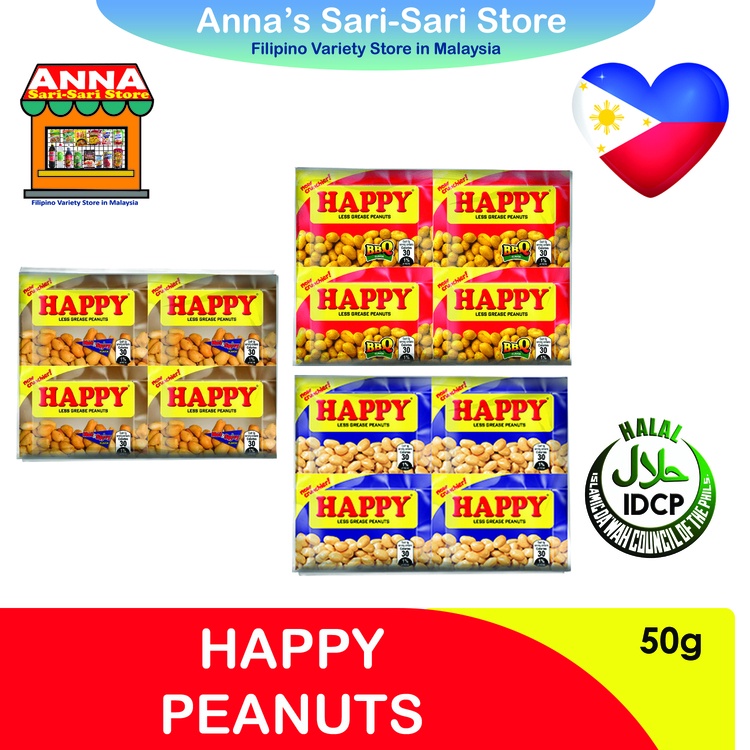HAPPY ASSORTED Less Grease PEANUTS 10'S X 5 GRAMS (Halal) | Shopee Malaysia