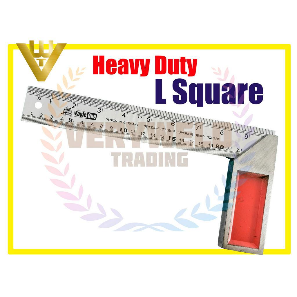 VERYWELD Heavy Duty Stainless Steel Sesiku L Square Ruler 10" / 12 ...