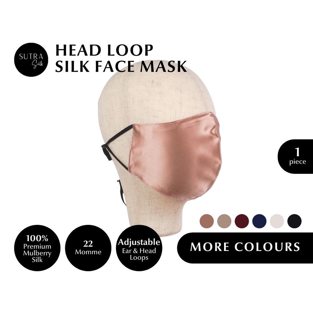 SUTRA SILK Hijab-Friendly Head Loop Silk Face Mask 22 Momme | Shopee ...