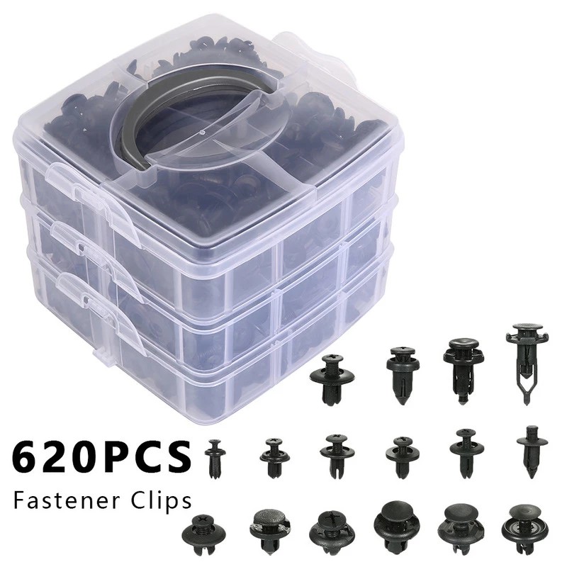 🍀620pcs Car Clip Bumper Clips Rivet Door Panel Fender Mixed Fastener ...