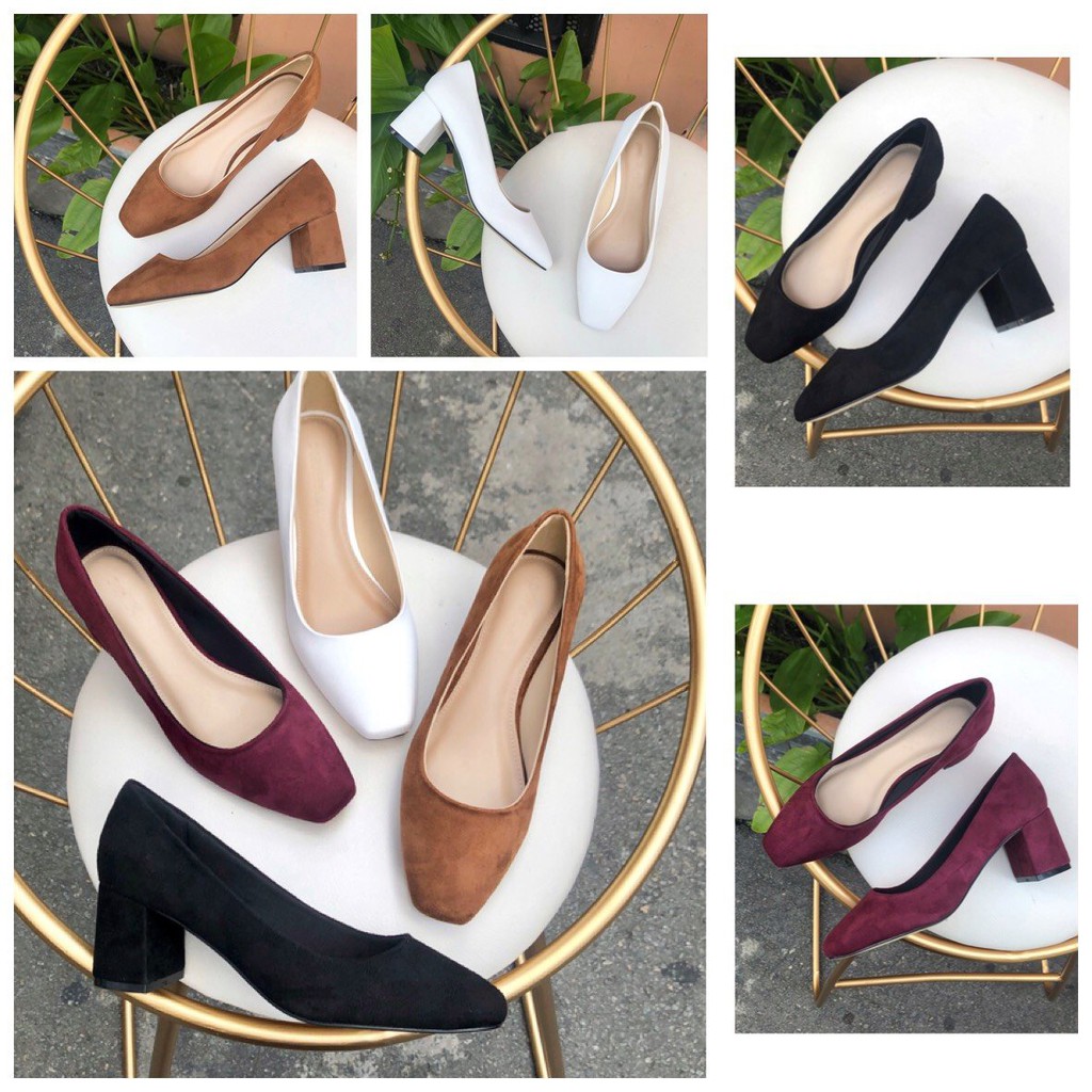Office shoes, square toe, simple, with REAL PHOTOS | Shopee Malaysia