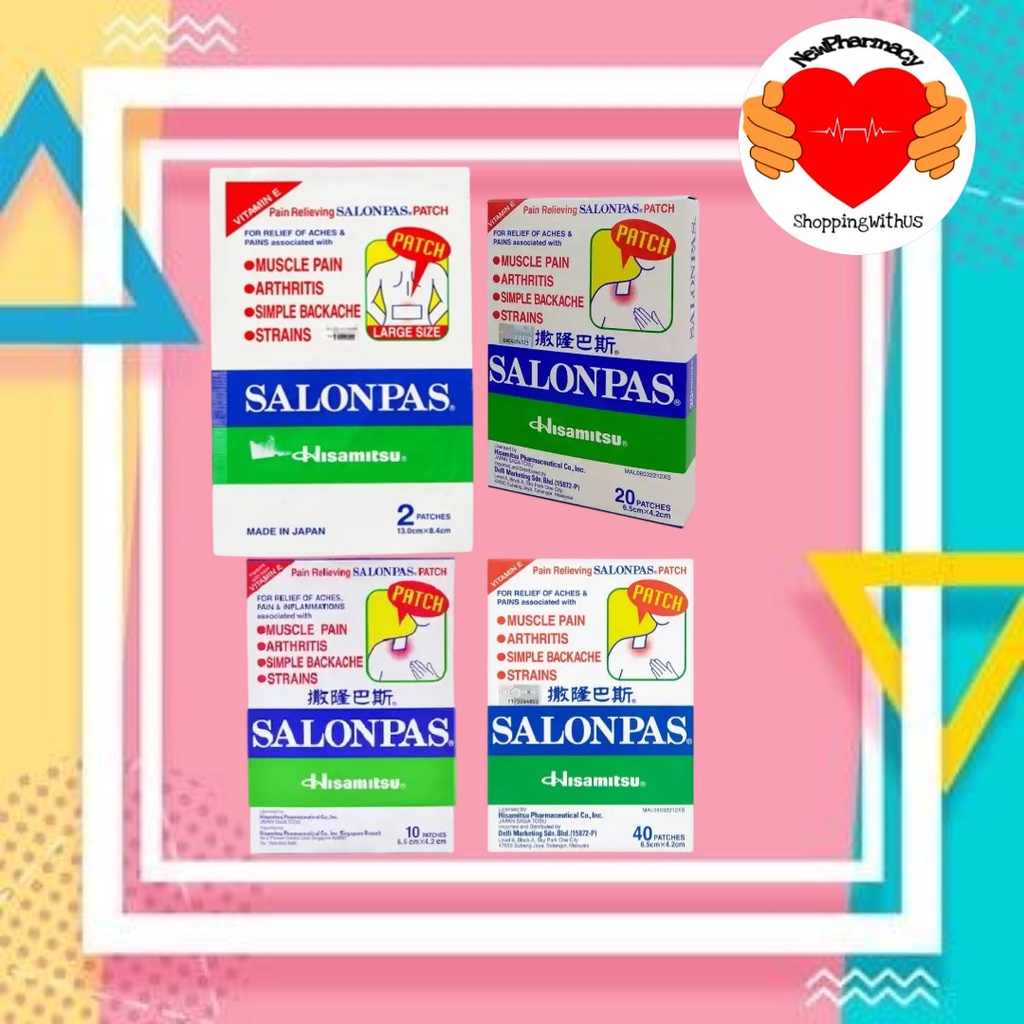 Salonpas Pain Relieving Patch 10's / 20's / 2's / 40's (Exp-08/2026 ...