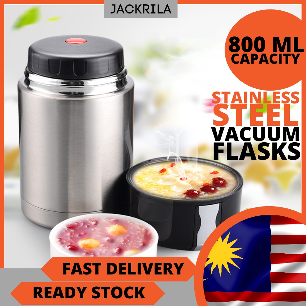 🔥 READY STOCK 🔥 JACKRILA Lunch Box Container 800ml Bottle Stainless ...